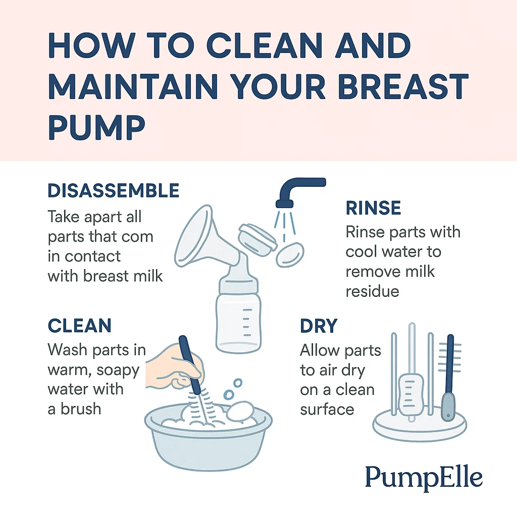 How to Properly Clean and Maintain Your Breast Pump - PumpElle
